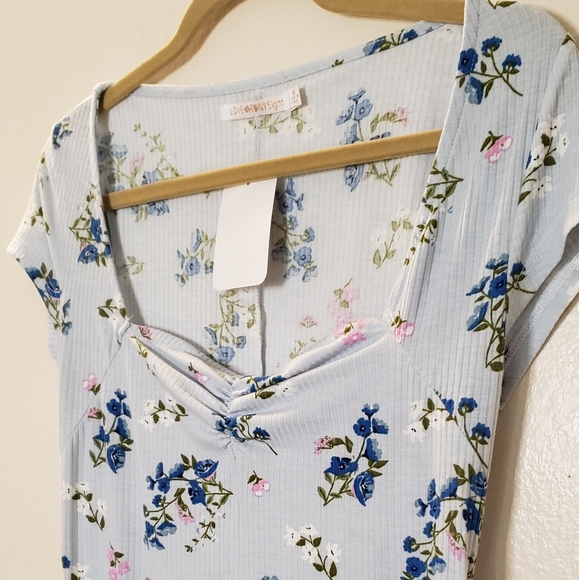 Dresses | Nwtcute Blue Flower Print Dress | Poshmark
